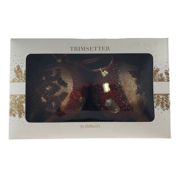 Dillards | Holiday | Trimsetter Dillards Large Beaded Ornaments Red ...